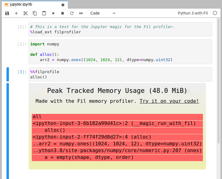 Profiling in Jupyter
